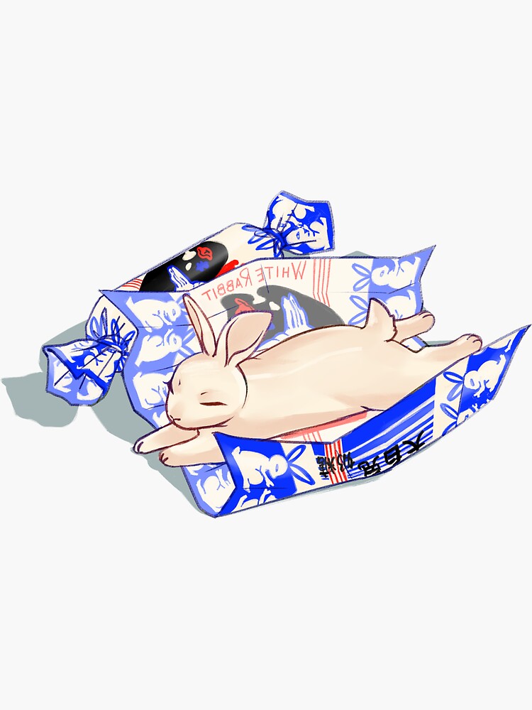 "White Rabbit" Sticker for Sale by zkallista | Redbubble