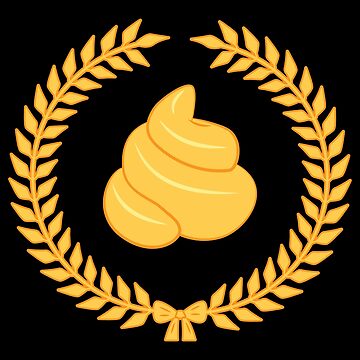 "Golden Turd Accolade " Sticker for Sale by ThunderboxArt | Redbubble