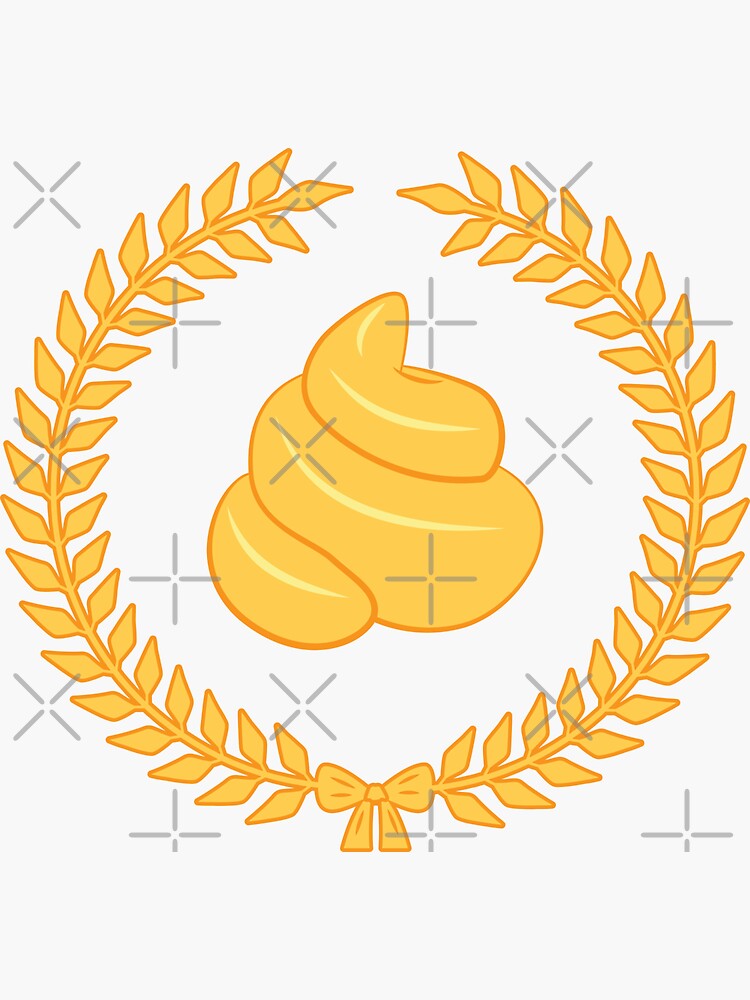 "Golden Turd Accolade " Sticker for Sale by ThunderboxArt | Redbubble