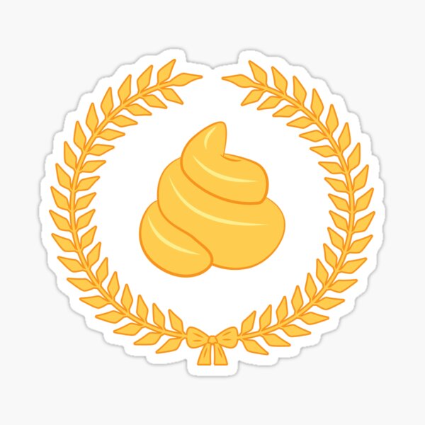 "Golden Turd Accolade " Sticker for Sale by ThunderboxArt | Redbubble