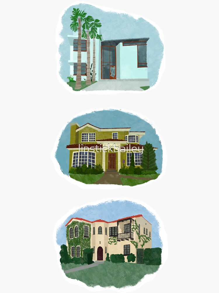"Three Modern Houses Family " Sticker for Sale by lipstickbailey ...