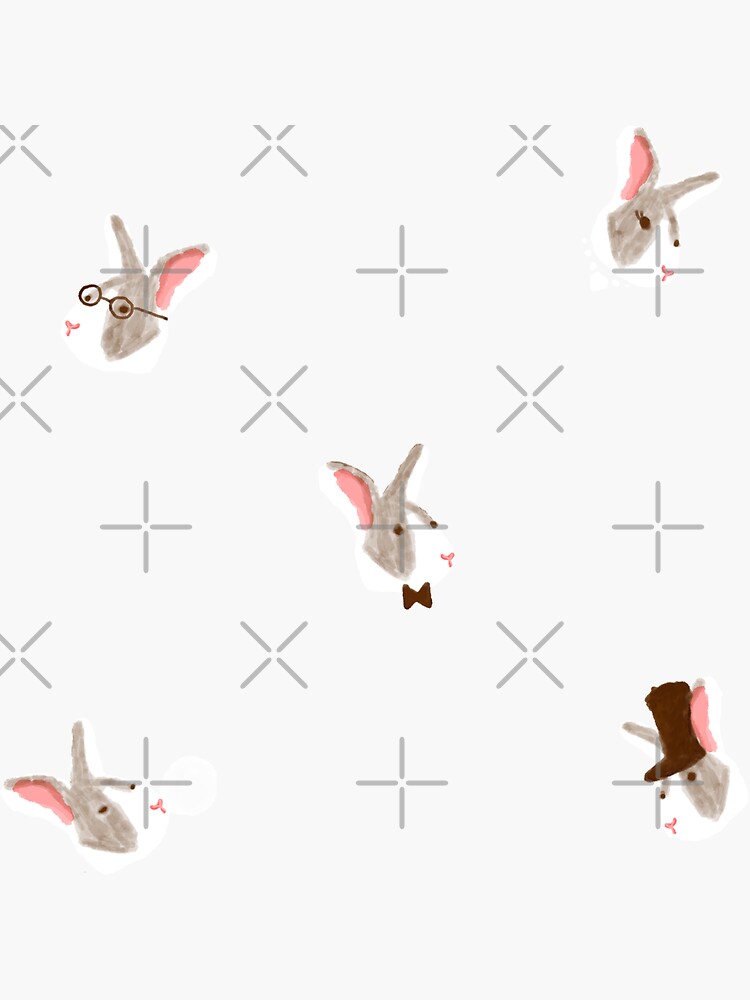 "Cute Bunny Face Pattern - Beige " Sticker for Sale by MUSHROOMsEYE ...