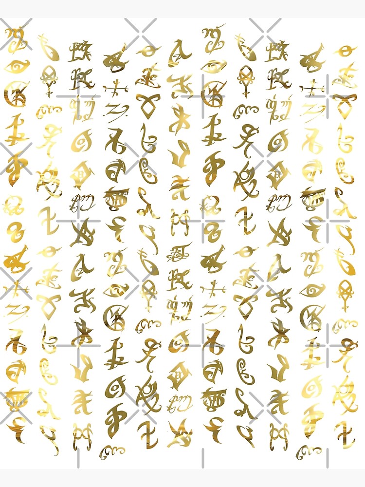 "Shadowhunters rune - runes pattern texture (liquid gold)" Poster for ...