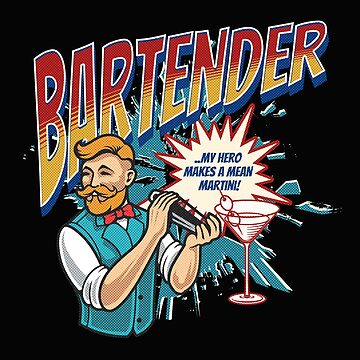 "Bartender Hero" Sticker for Sale by Bubblesfontaine | Redbubble