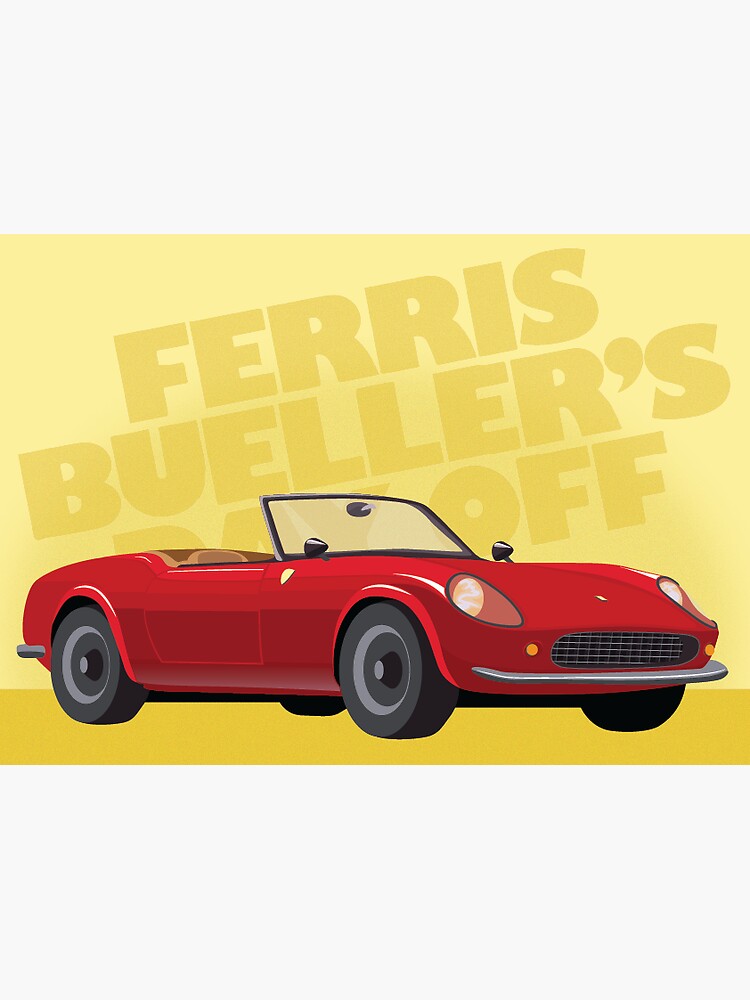 "ferris bueller ferrari illustration" Sticker for Sale by mitch-ella ...
