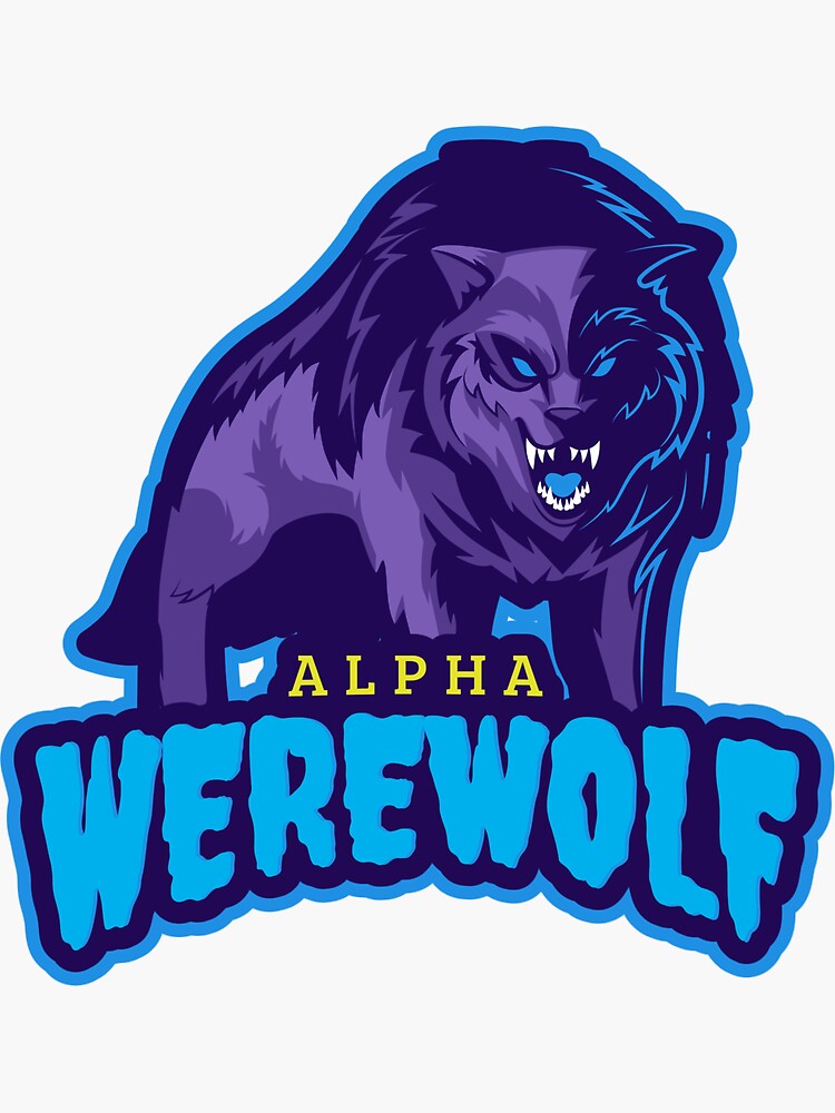 "Alpha Werewolf Purple and Blue" Sticker for Sale by LilyBell6 | Redbubble
