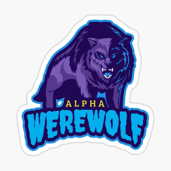 "Alpha Werewolf Purple and Blue" Sticker for Sale by LilyBell6 | Redbubble