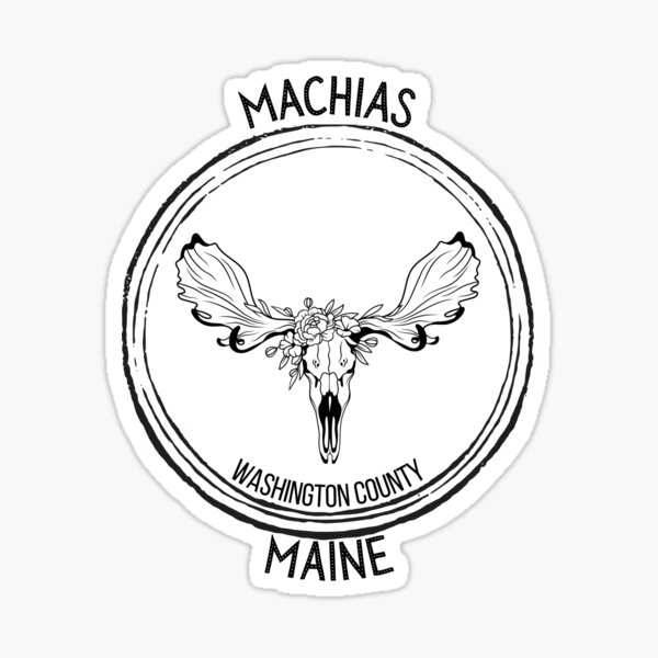 "Machias Maine Moose Skull" Sticker for Sale by Ashley Gagnon | Redbubble