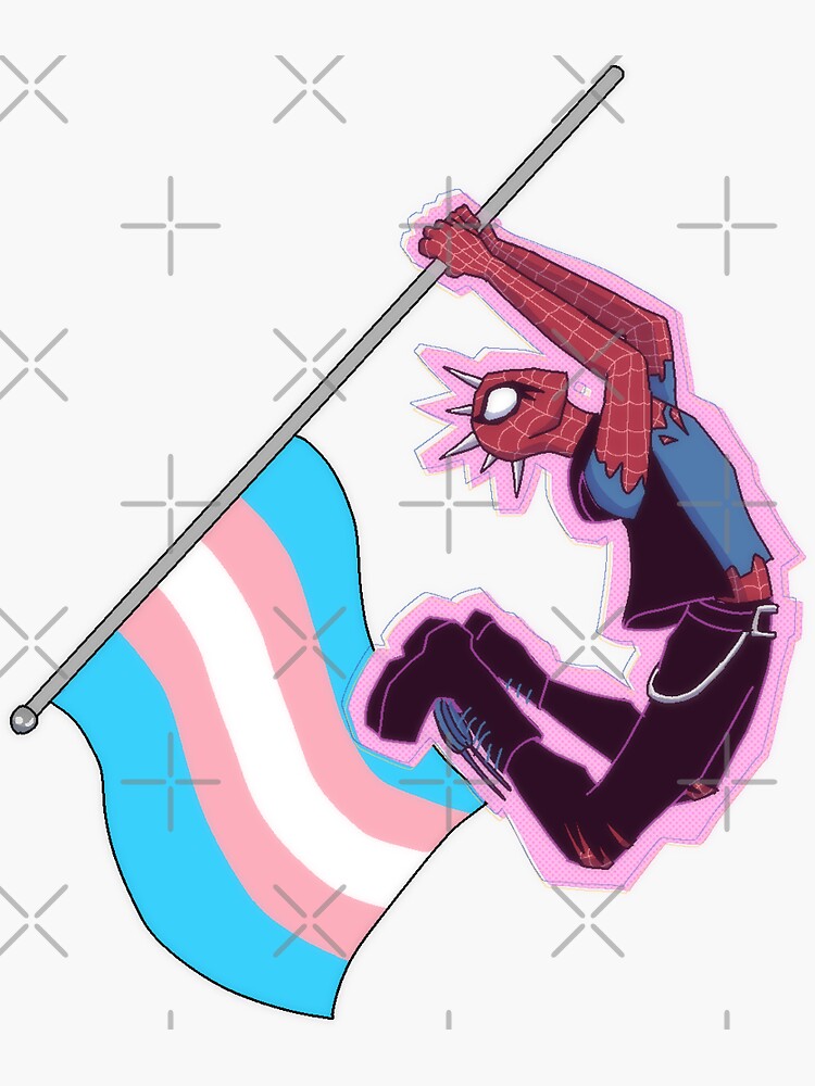 "trans pride spiderpunk" Sticker for Sale by macaronisour | Redbubble