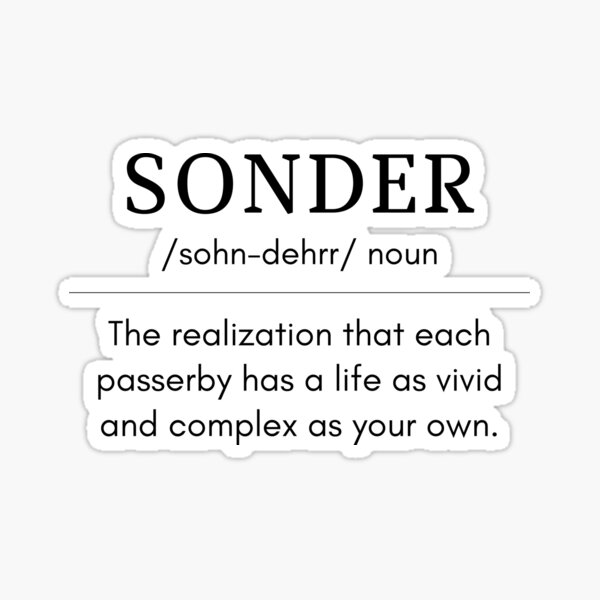 "Sonder" Sticker for Sale by festivalzone | Redbubble