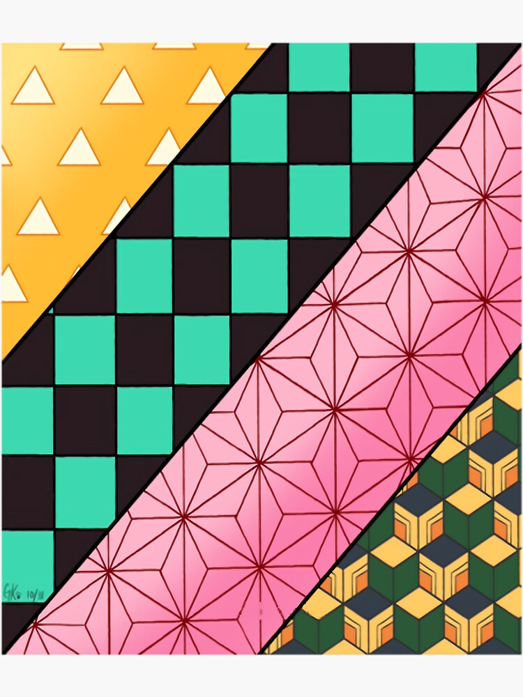 "Demon Slayer Cool Mixed Pattern Design Duvet Cover " Sticker for Sale ...