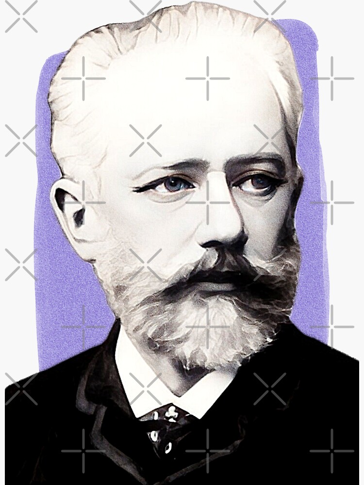 "Russian Composer Pyotr Ilyich Tchaikovsky - purple - illustration ...