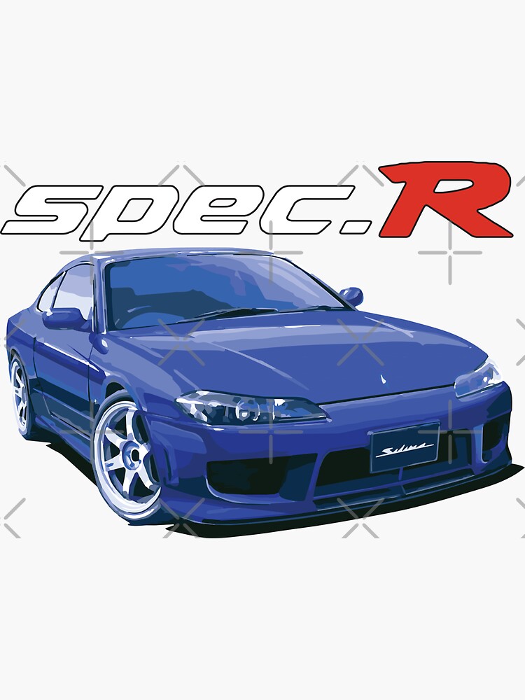 "nissan S15 SPEC.R AERO te37" Sticker for Sale by cowtownCOWBOY | Redbubble