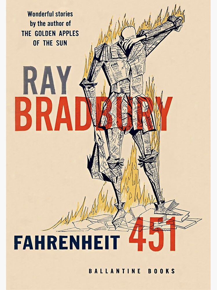 "Fahrenheit 451 by Ray Bradbury" Sticker for Sale by booksnbobs | Redbubble