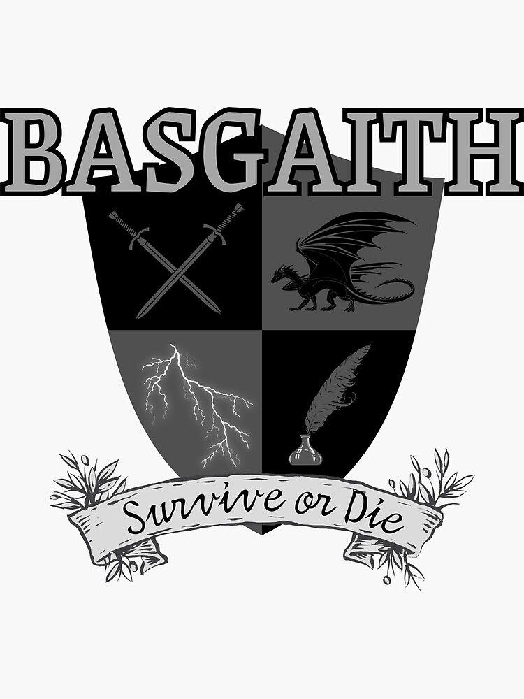 "Fourth Wing - Basgaith War College - Survive or Die" Sticker for Sale ...