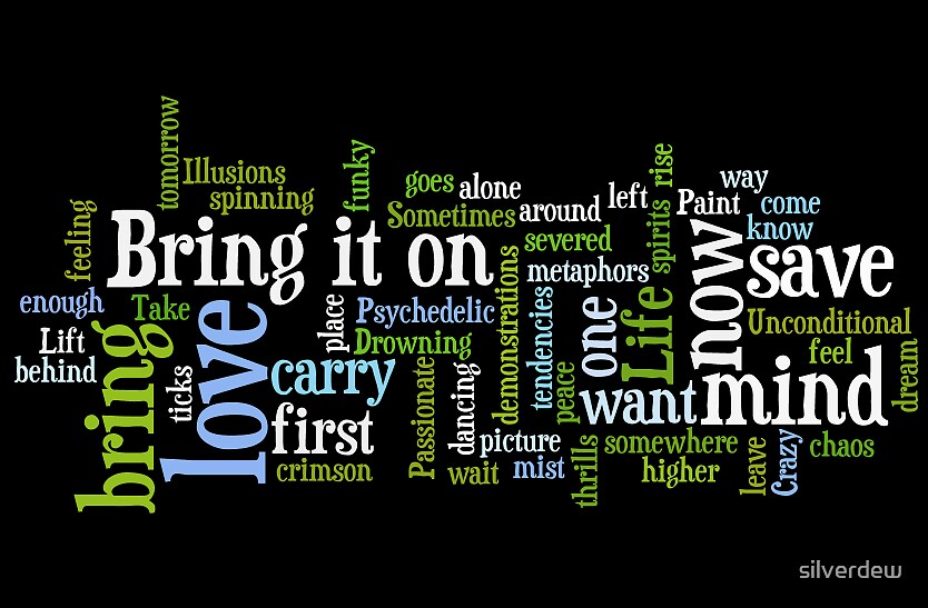 "Bring It On - Word Cloud" by silverdew | Redbubble