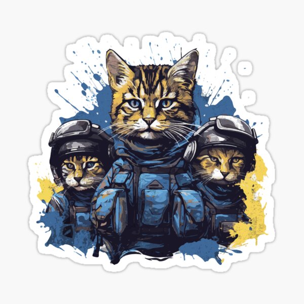 "Ukrainian Cat Soldier" Sticker for Sale by Ujourney | Redbubble