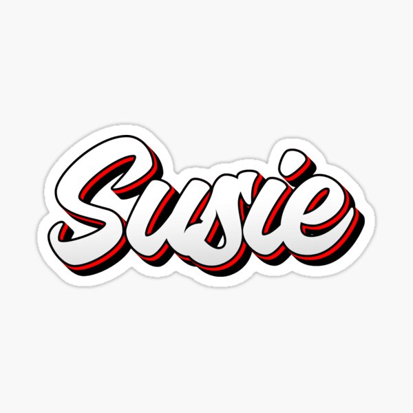 "Retro Susie Name Label " Sticker for Sale by NafilNafiz | Redbubble