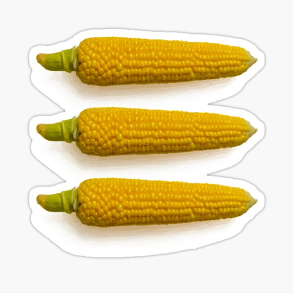 "Three corn cobs. Sweetcorn. Image made using elipses." Sticker for ...