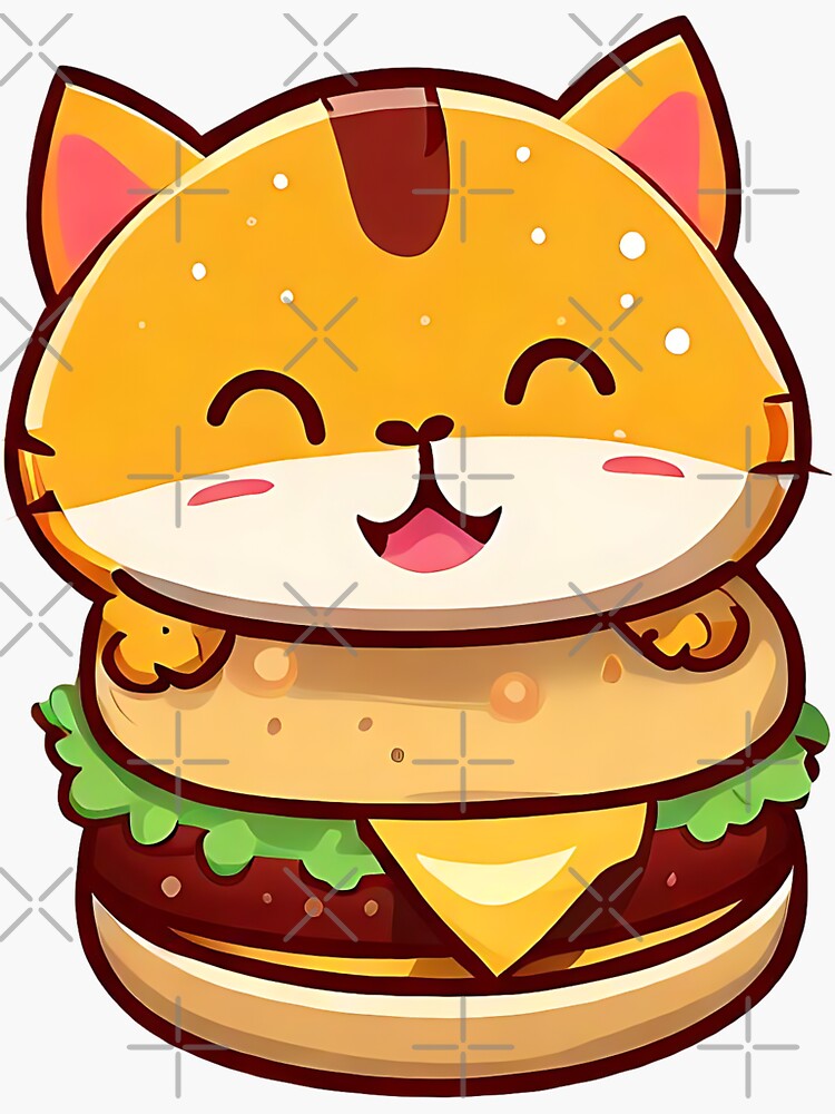 "Kawaii cheeseburger cat" Stickerundefined by phys | Redbubble