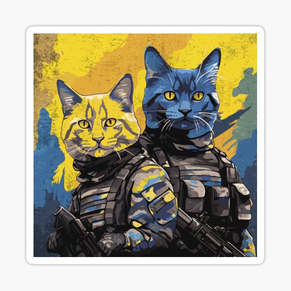 "Ukrainian Cat Soldier" Sticker for Sale by Ujourney | Redbubble
