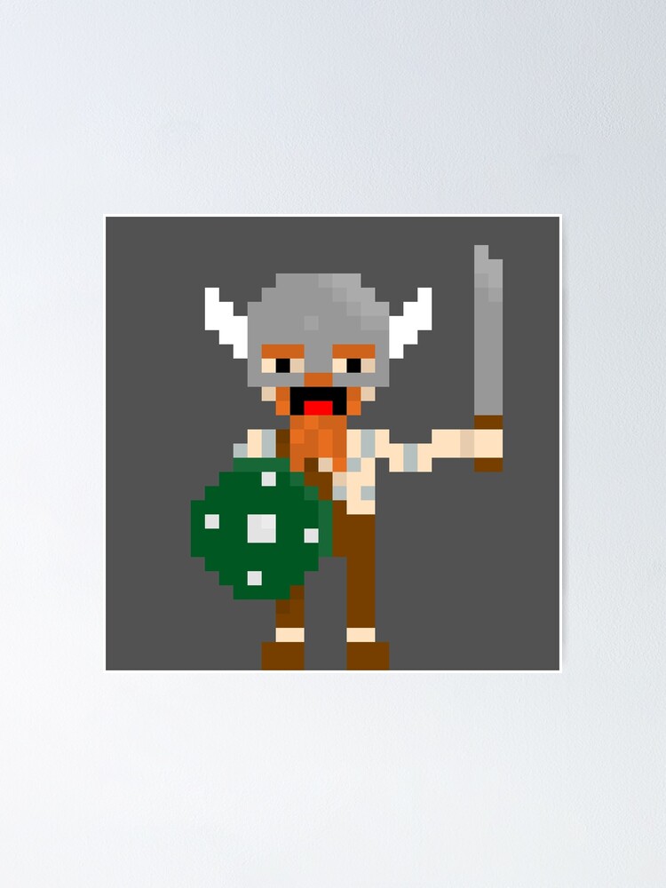 "8-bit guys, Viking" Poster for Sale by snorlax3d | Redbubble