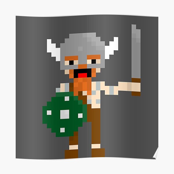 "8-bit guys, Viking" Poster for Sale by snorlax3d | Redbubble