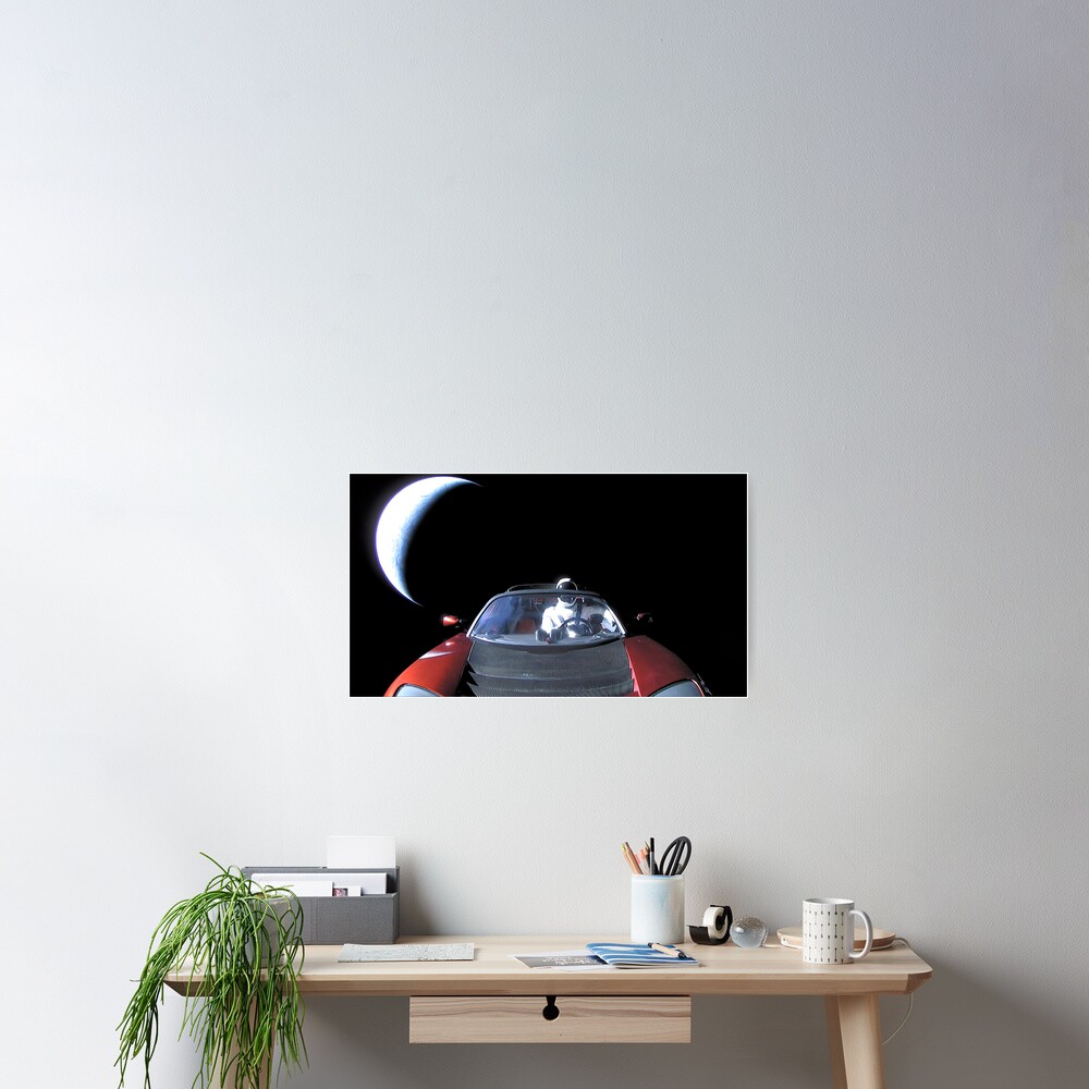 "The SpaceX Starman Leaving Earth Behind" Poster for Sale by bobbooo ...
