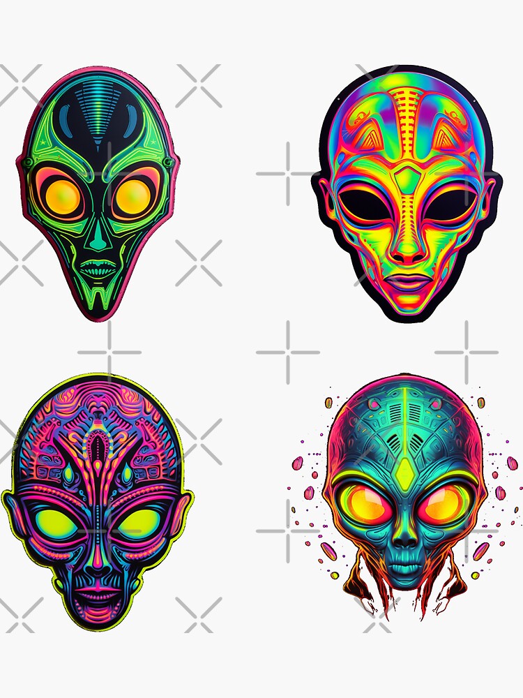 "Artistic Alien Pack" Sticker for Sale by ryansplan | Redbubble