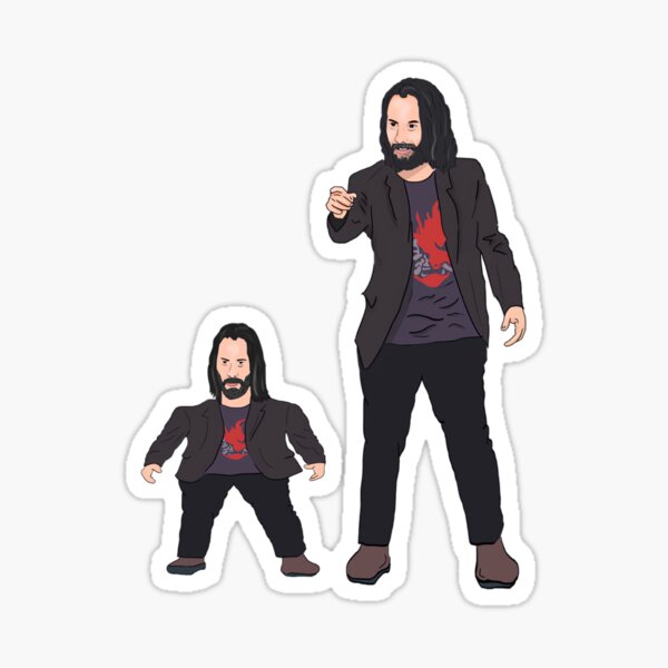 "Mini Keanu Reeves and Breathtaking Keanu Reeves Meme " Sticker for ...