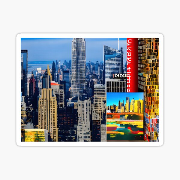 "Cityscape Collage Vol 2" Sticker for Sale by Artekinium | Redbubble