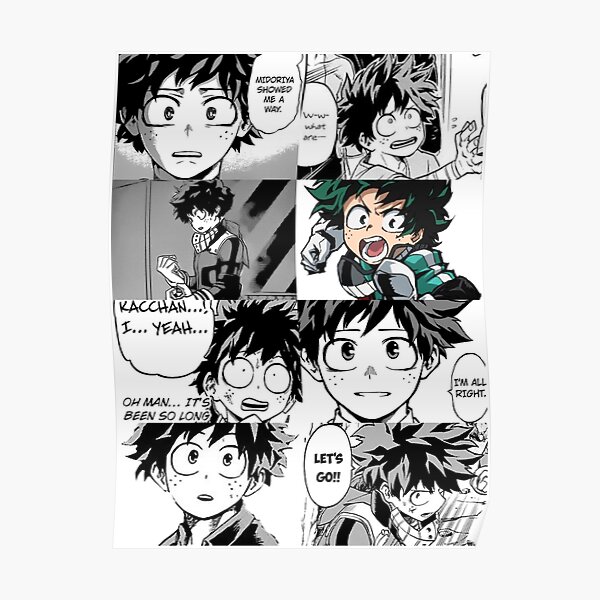 "Deku Variant Black and White Pattern My Hero Academia" Poster for Sale ...
