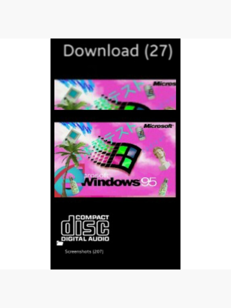 "VAPORWAVE 80S 90S BLACK COMPUTER WINDOWS LOGO" Poster by ...