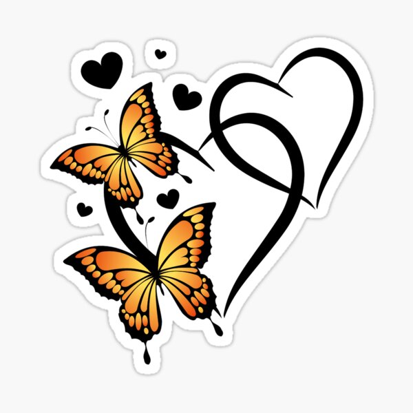 "Butterflies And Hearts Combination- Butterfly And Heart Printed Design ...