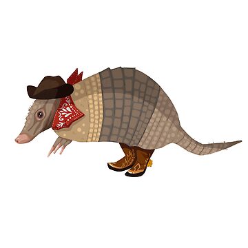 "Cowboy armadillo sticker" Sticker for Sale by pebbl3z | Redbubble
