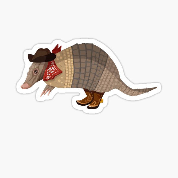 "Cowboy armadillo sticker" Sticker for Sale by pebbl3z | Redbubble