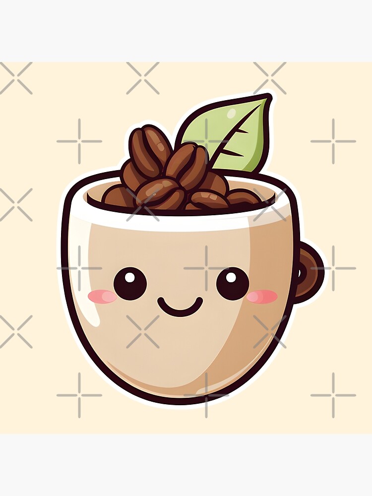 "Coffee Cuddles: Kawaii "Coffee Bean and Mug"" Poster for Sale by ...