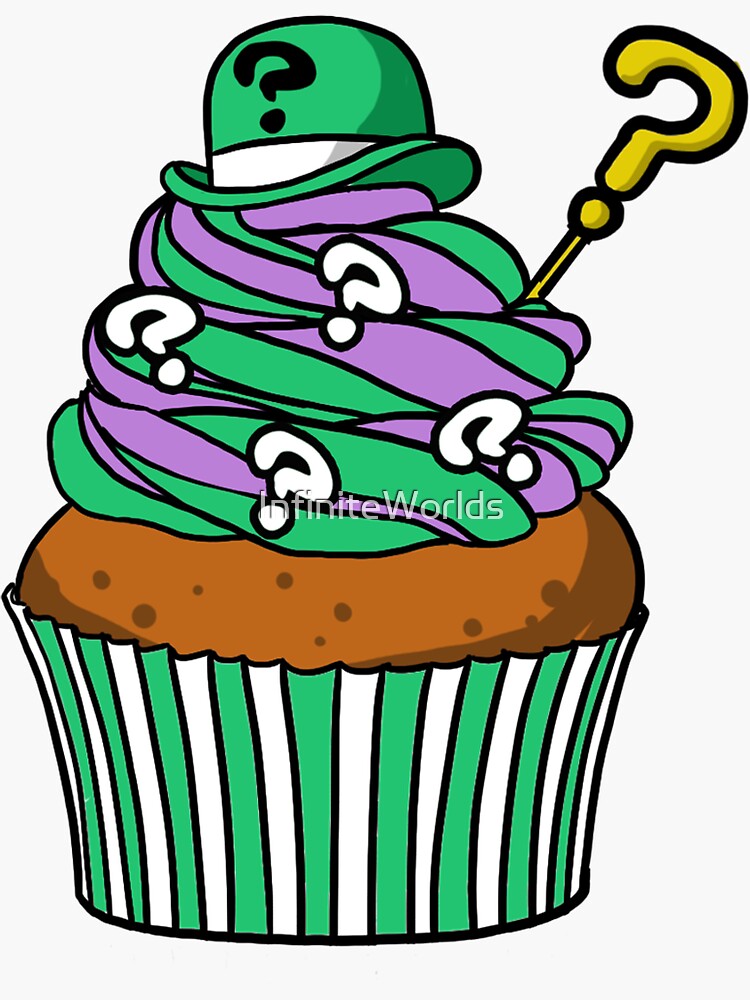 "Riddler Cupcake" Sticker for Sale by InfiniteWorlds | Redbubble