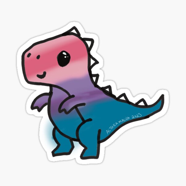 "Bi-rannosaurus Rex" Sticker for Sale by AltheaMalva | Redbubble