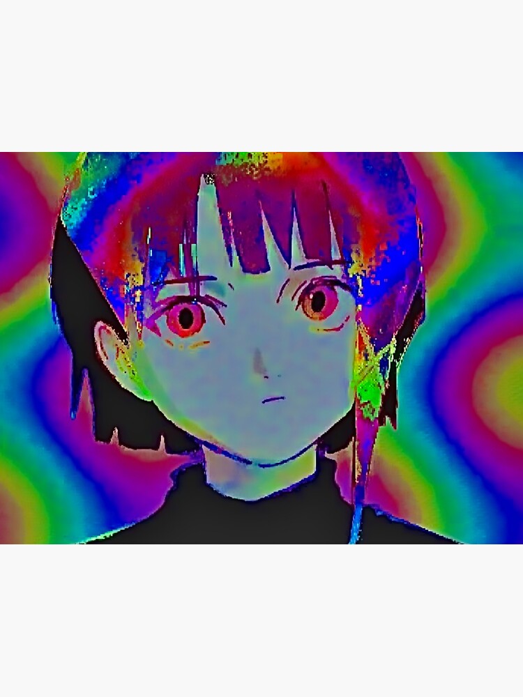 "Rainbow Vaporwave Serial Experiments Lain Design" Sticker for Sale by ...