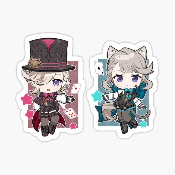 Genshin Impact Lyney And Lynette Sticker For Sale By Lumimins Redbubble