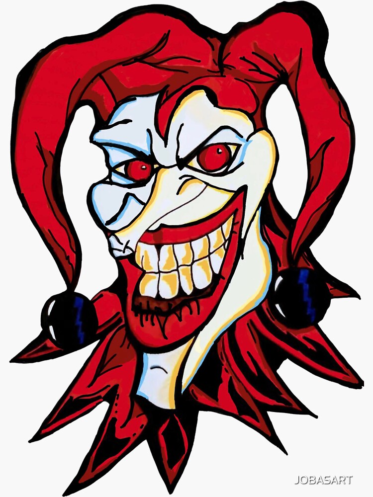 "THE JESTER" Sticker for Sale by JOBASART | Redbubble
