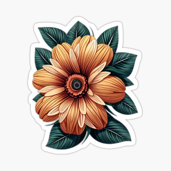 "Cute Pastel Orange Hawaiian Hibiscus Pattern" Sticker for Sale by ...