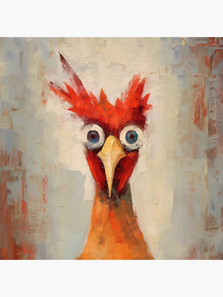 "Crazy Face Chicken" Sticker for Sale by YoPedro | Redbubble