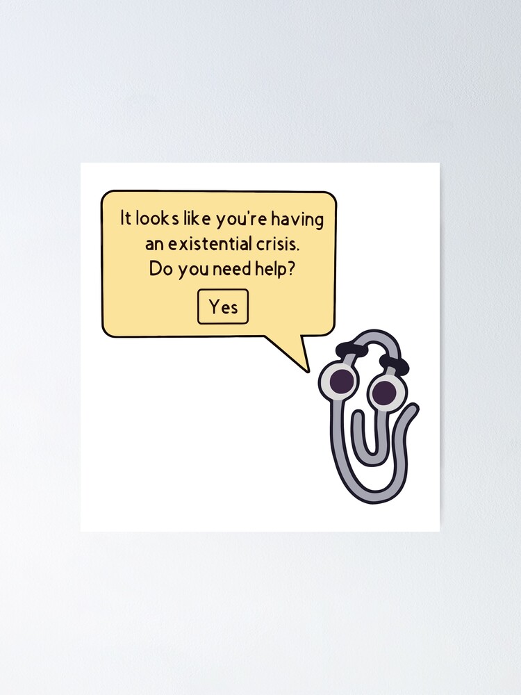 "Clippy the Paperclip Paper clip Funny meme" Poster for Sale by ...