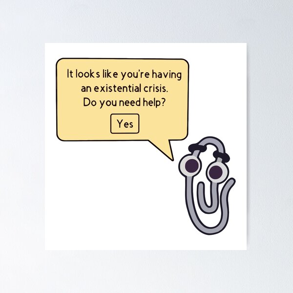 "Clippy the Paperclip Paper clip Funny meme" Poster for Sale by ...