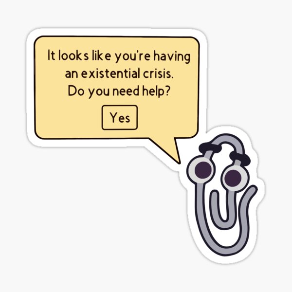 "Clippy the Paperclip Paper clip Funny meme" Sticker for Sale by ...