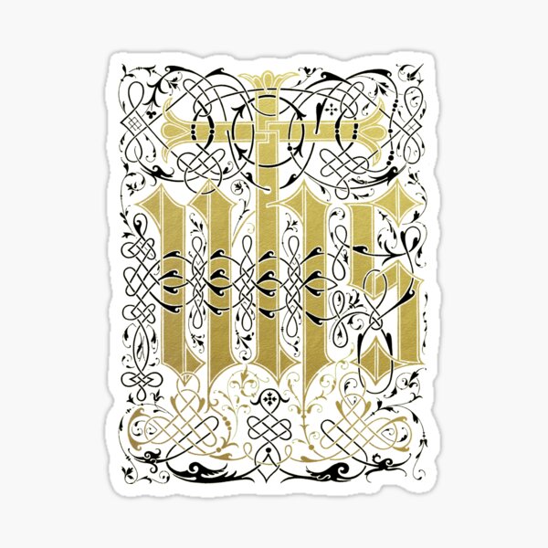 "Fancy Scrollwork Vintage IHS Christogram" Sticker for Sale by ...
