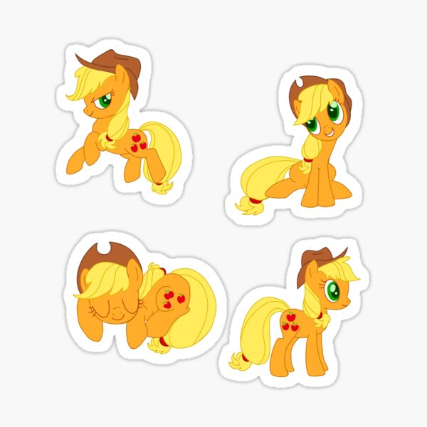"Applejack Pack 1" Sticker for Sale by DewDonuts | Redbubble
