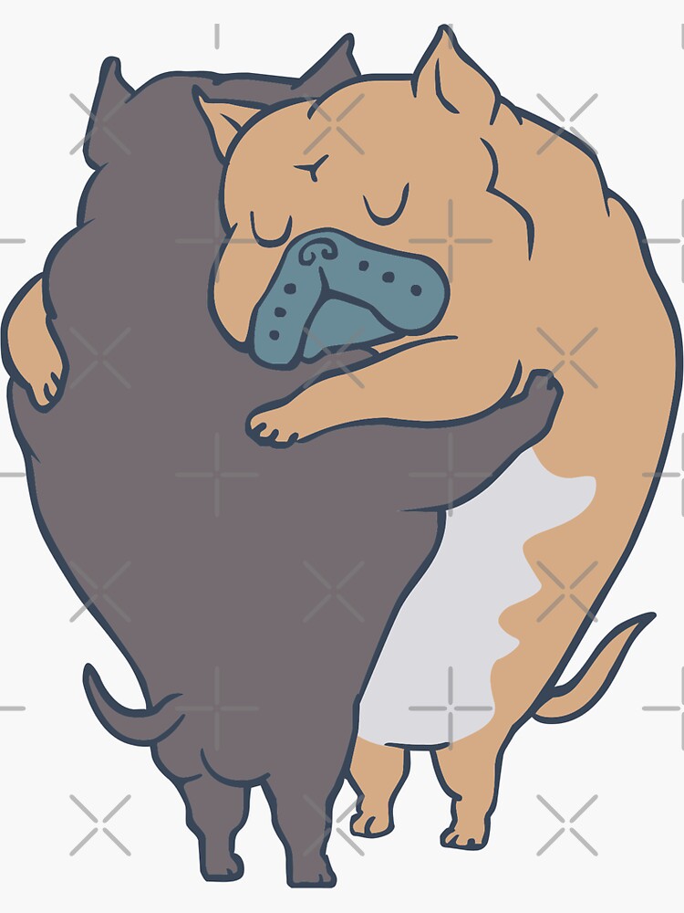 "American Bully Hugs" Sticker for Sale by Huebucket | Redbubble